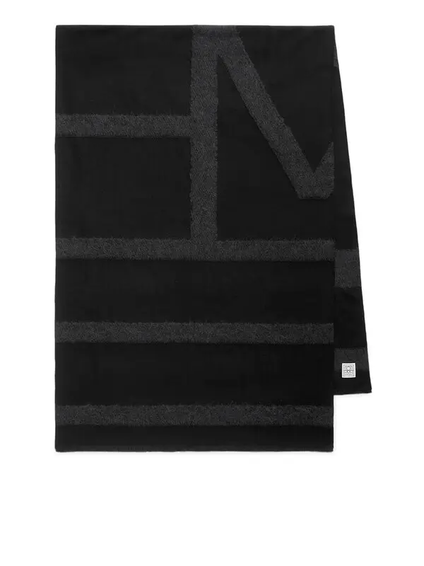 TOTEME Monogram Twill Scarf - Black