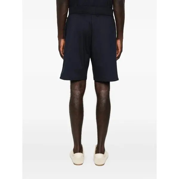 BOSS Navy Cotton Track Shorts With Logo Detail