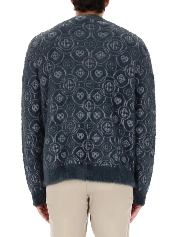 Casablanca Monogram Fluffy Cardigan