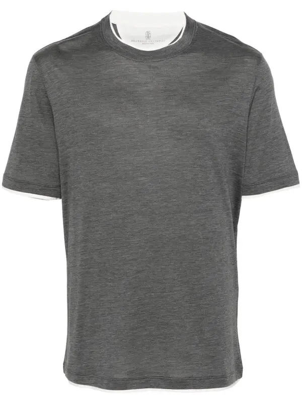 Brunello Cucinelli T-shirt With Faux-layering - Multicolor