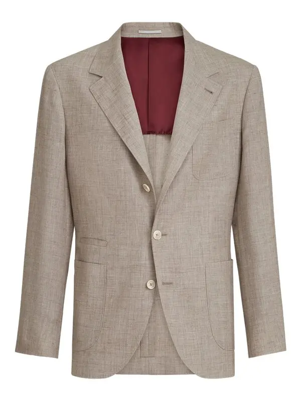 Brunello Cucinelli Linen And Silk Single-breasted Jacket - Multicolor