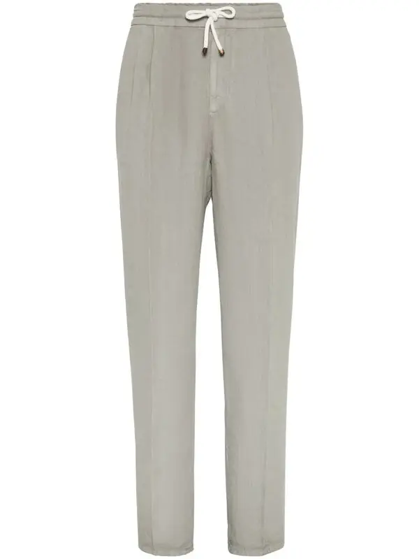Brunello Cucinelli Garment-dyed Linen Trousers