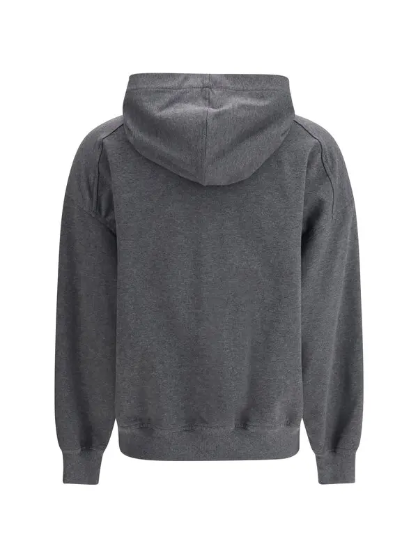 Brunello Cucinelli Cotton Hoodie With Double-slider Zip - Gray