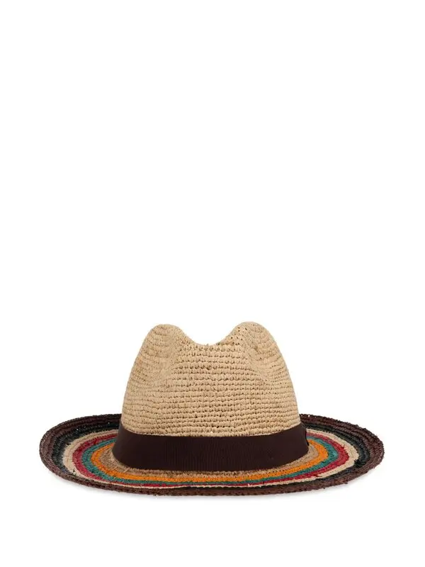 Paul Smith Straw Fedora Hat - Multicolor