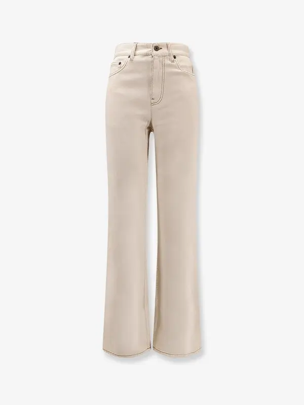 Burberry Beige Cotton Blend Flared Leg Jeans