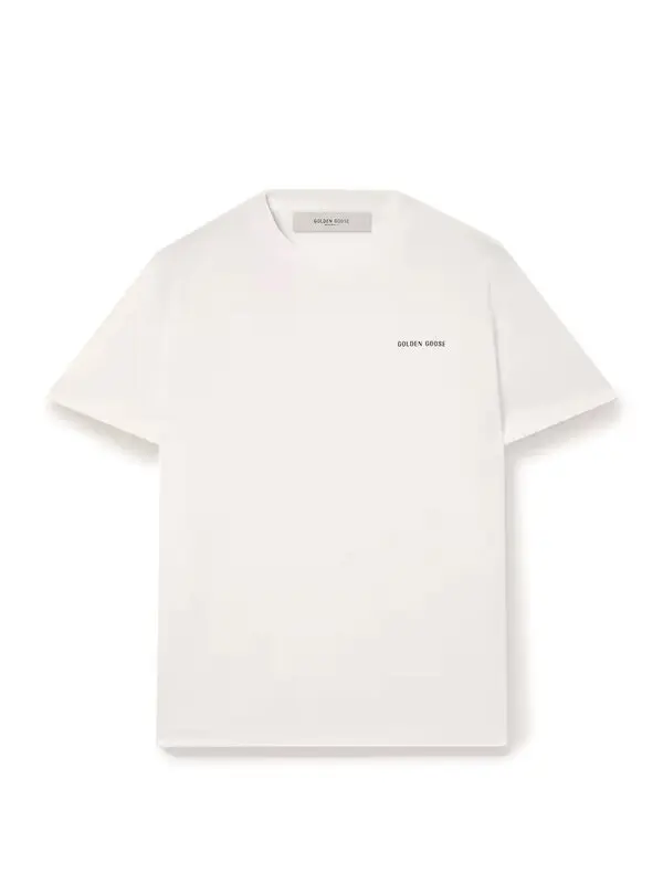 GOLDEN GOOSE Journey` T-shirt With Contrast Logo Print