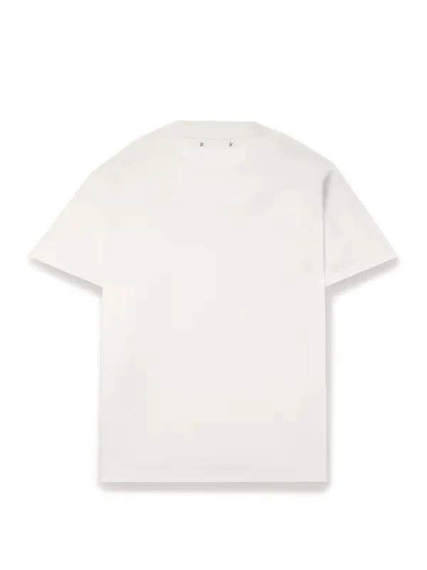 GOLDEN GOOSE Journey` T-shirt With Contrast Logo Print