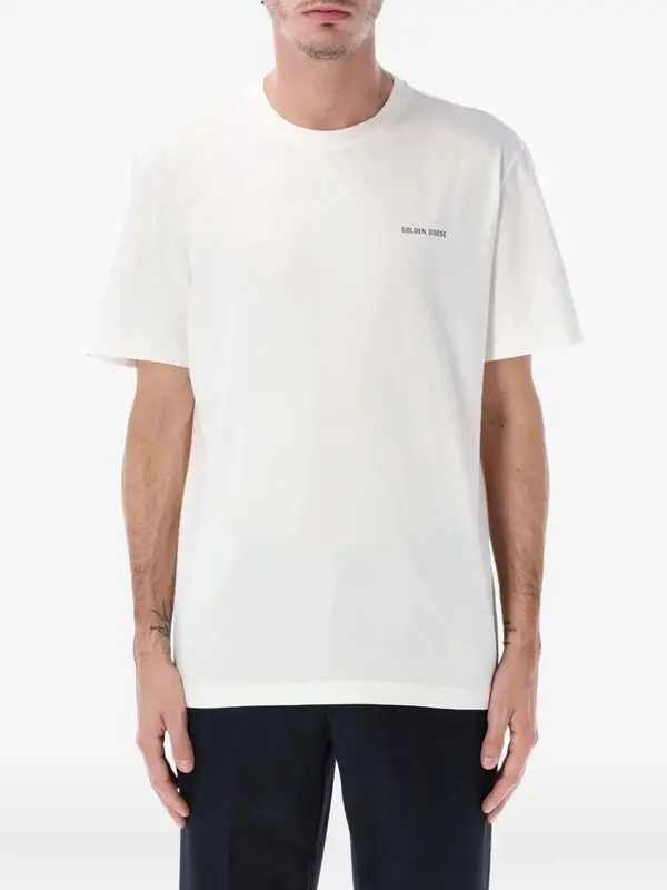 GOLDEN GOOSE Journey` T-shirt With Contrast Logo Print