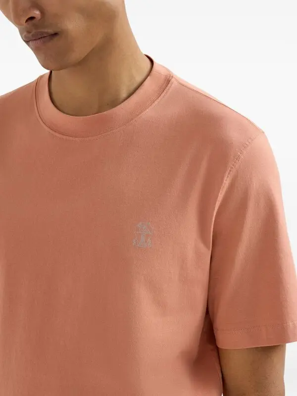 Brunello Cucinelli Logo Cotton T-shirt - Multicolor
