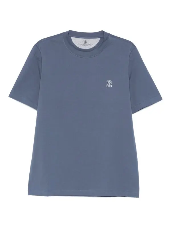 Brunello Cucinelli Logo Cotton T-shirt - Multicolor