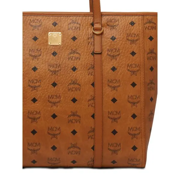 Mcm Visetos Monogram Canvas Tote Bag - Brown