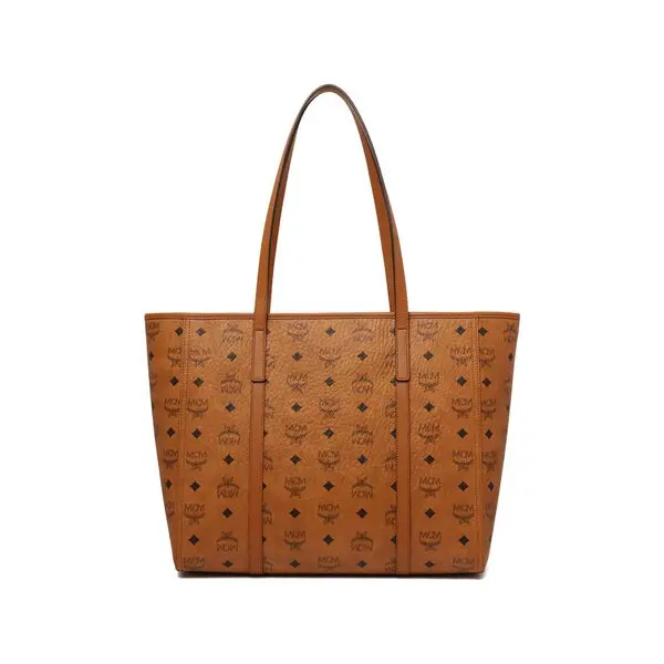 Mcm Visetos Monogram Canvas Tote Bag - Brown