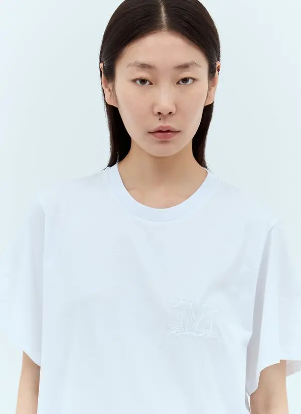 Max Mara Logo Embroidery Cotton T-shirt