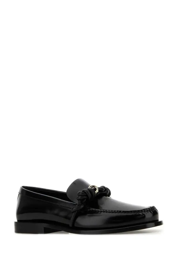 JIL SANDER Leather Tangle Loafers - Black