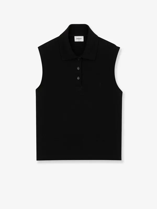 Saint Laurent Cassandre Sleeveless Polo Shirt - Multicolor
