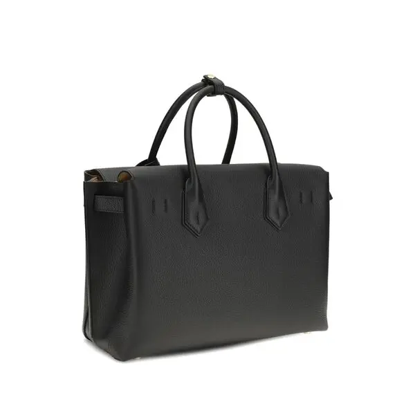 Mcm Calf Leather Tote Bag With Gold-tone Hardware
