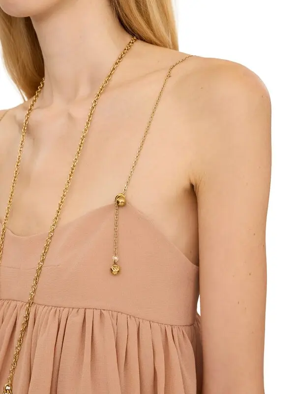 Chloé Sleeveless Ruffle Silk Georgette Top - Pink