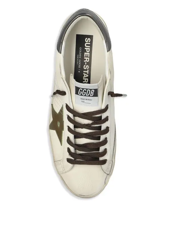 GOLDEN GOOSE Super-star Leather Sneakers With Star Motif - Multicolor