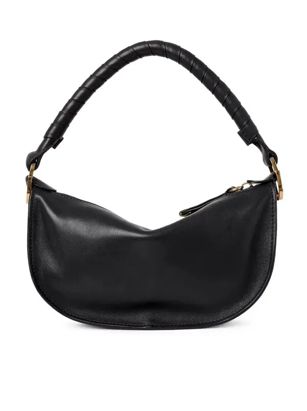 Chloé Mini Marcie Shoulder Bag In Soft Leather - Black