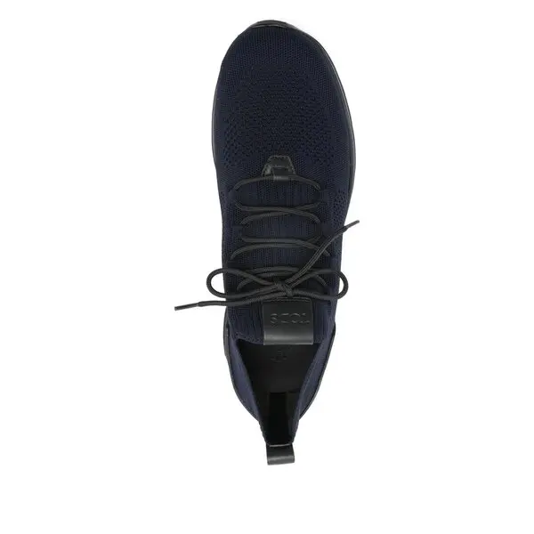 TOD'S Dark Perforated Knit Lace-up Trainers