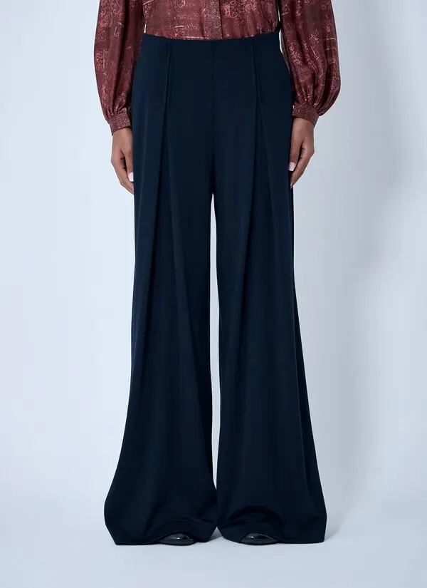 Max Mara Wide-leg Wool Trousers - Blue