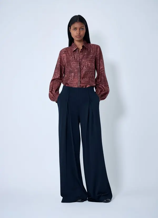 Max Mara Wide-leg Wool Trousers - Blue