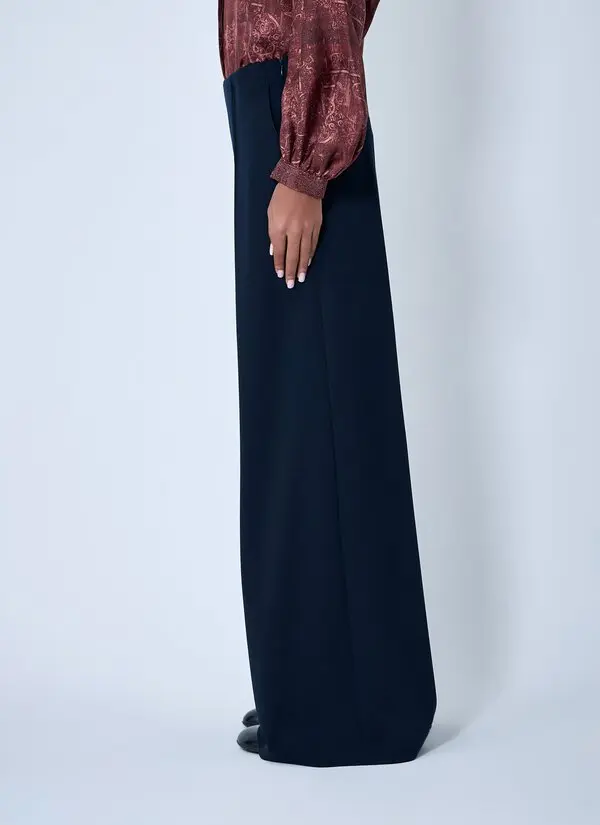 Max Mara Wide-leg Wool Trousers - Blue
