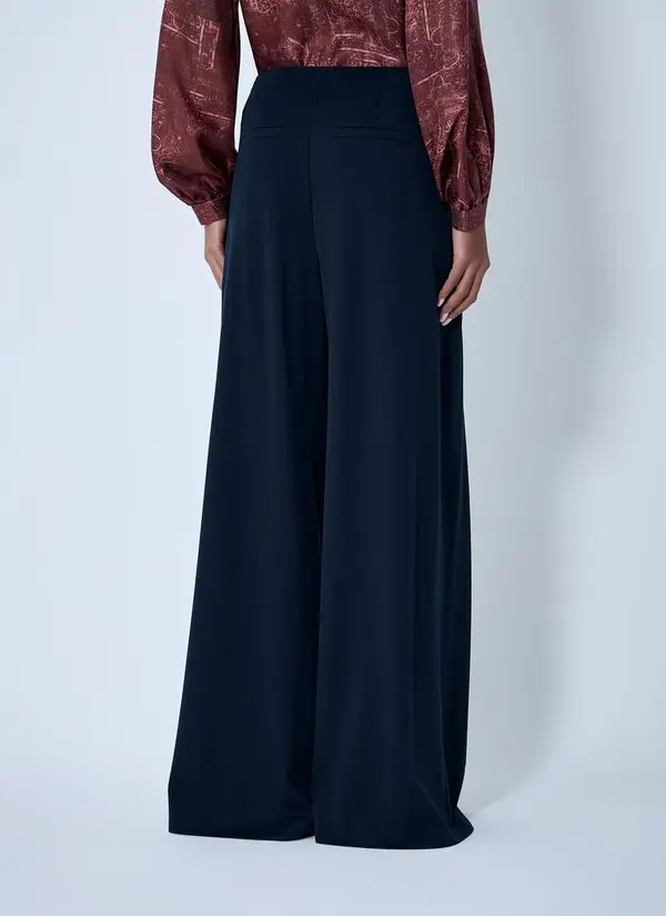 Max Mara Wide-leg Wool Trousers - Blue