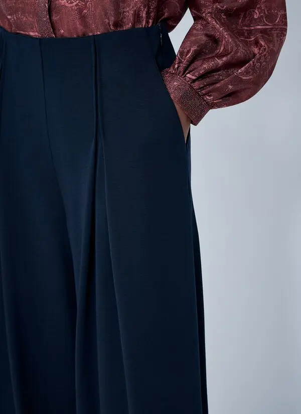 Max Mara Wide-leg Wool Trousers - Blue