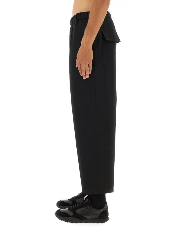 JIL SANDER Tapered Wool Pants - Black