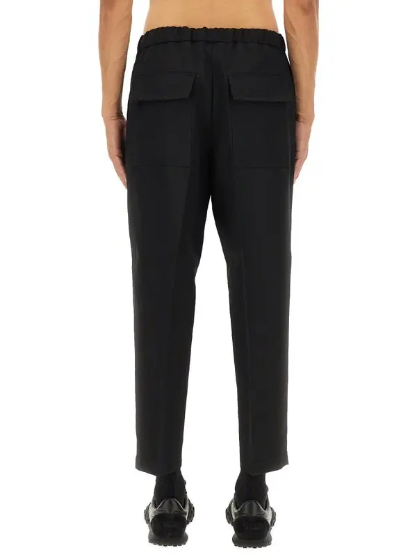 JIL SANDER Tapered Wool Pants - Black