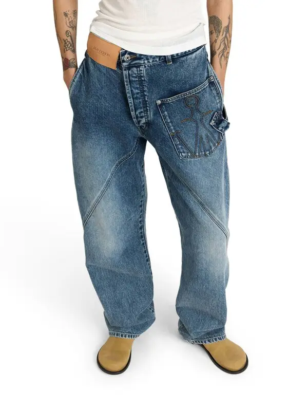 JW Anderson Workwear Jeans With Off-center Closure - Multicolor