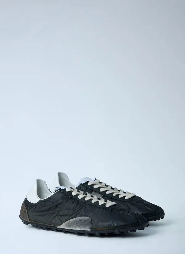 MAISON MARGIELA Leather And Suede Panel Sneakers - Black