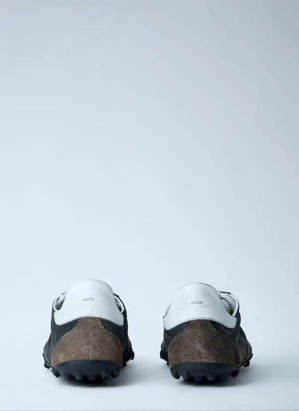 MAISON MARGIELA Leather And Suede Panel Sneakers - Black