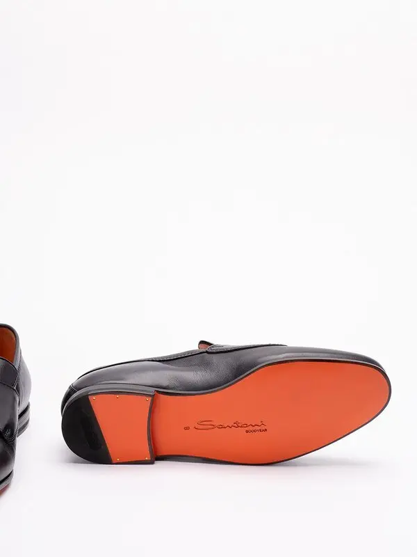 Santoni Monk Strap Loafers In Calf Leather - Multicolor