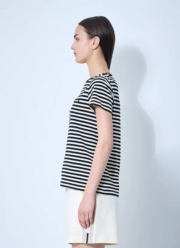 Moncler Striped Cotton Logo T-shirt