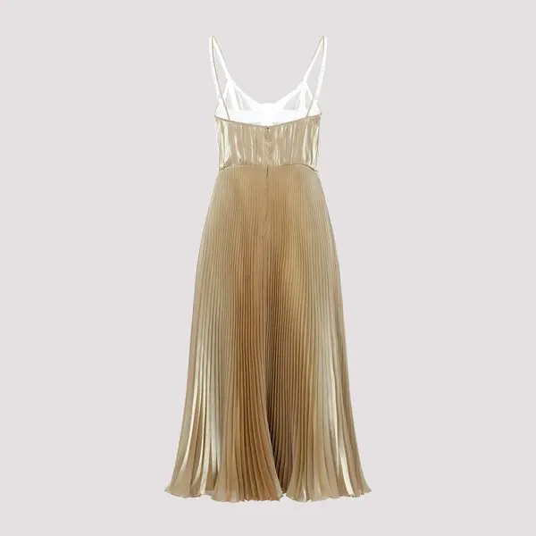 Prada Metallic Pleated Dress - Silver