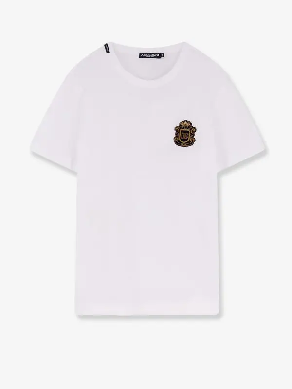 Dolce & Gabbana Cotton T-shirt With Iconic Logo Patch - Multicolor