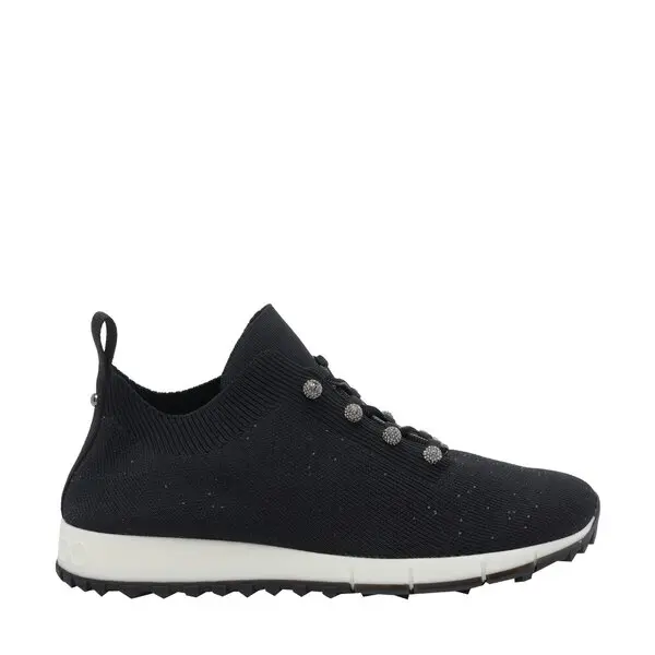 JIMMY CHOO Veles Glittered Fabric Sneakers - Black