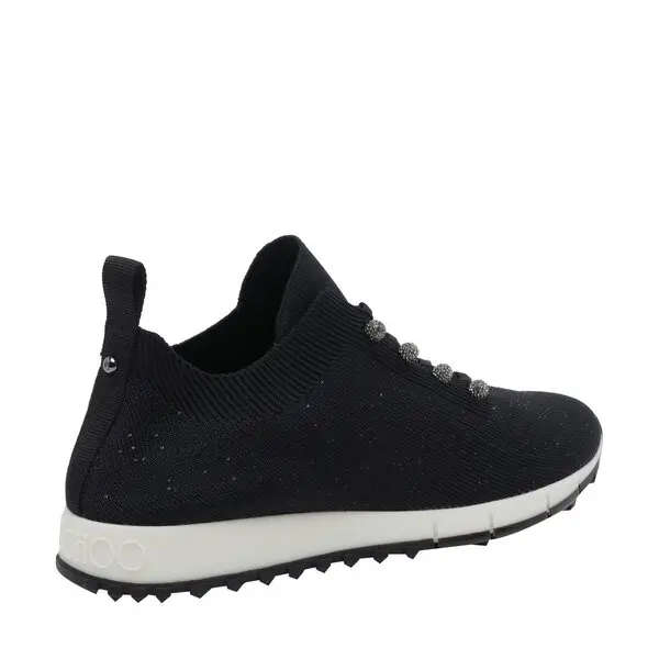 JIMMY CHOO Veles Glittered Fabric Sneakers - Black