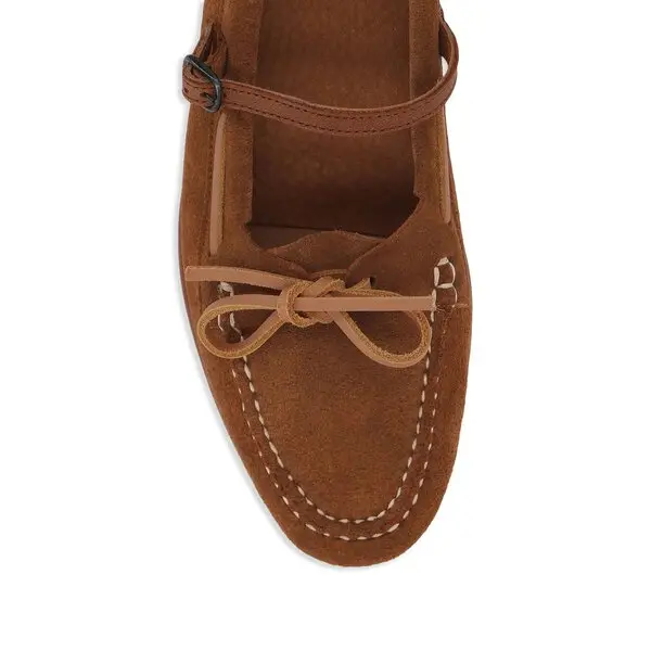 Hereu Suede Mary Jane Loafers - Brown