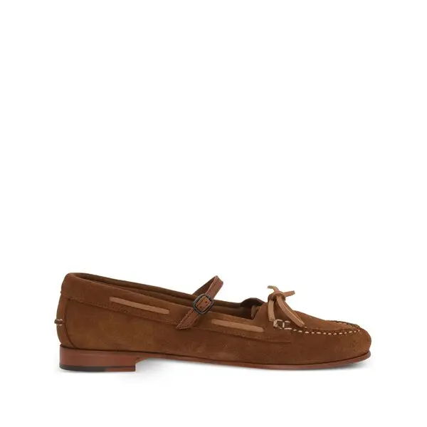 Hereu Suede Mary Jane Loafers - Brown