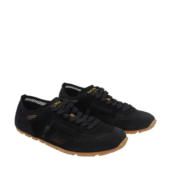 Balmain Racer 45 Suede And Mesh Sneakers - Black