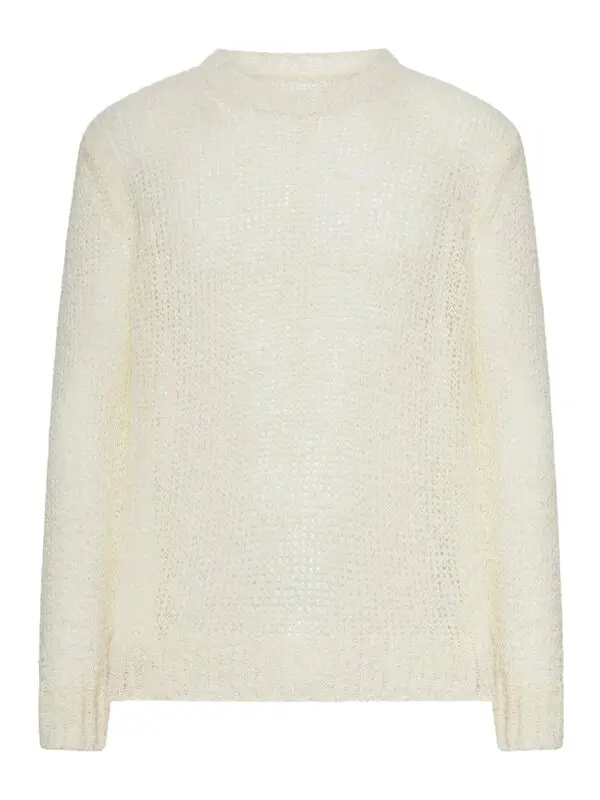 JIL SANDER Perforated Crew Neck Sweater - Multicolor