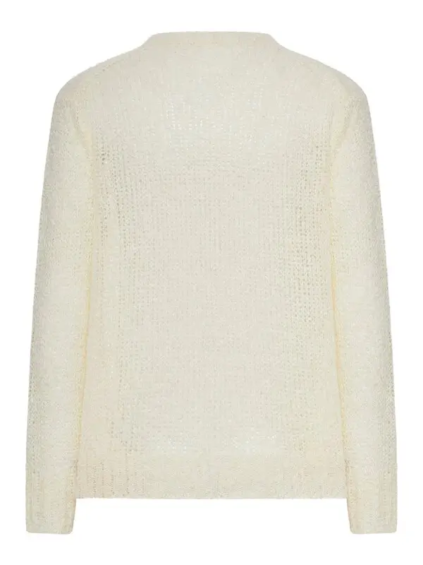 JIL SANDER Perforated Crew Neck Sweater - Multicolor