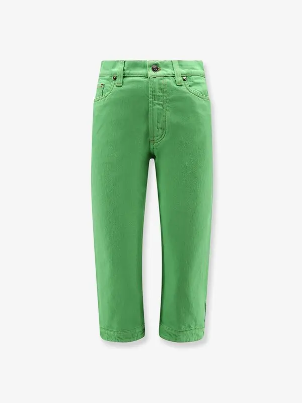 Versace Non-stretch Cotton Cropped Trousers With Medusa Detail