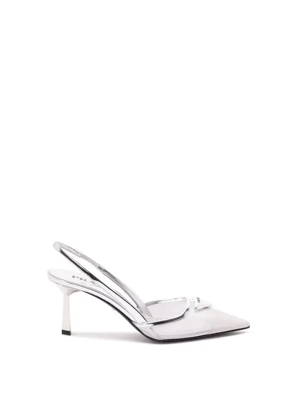 Prada Slingback Pumps With Mesh Toe - Multicolor