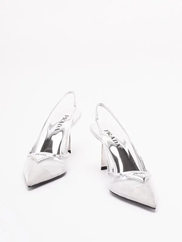 Prada Slingback Pumps With Mesh Toe - Multicolor