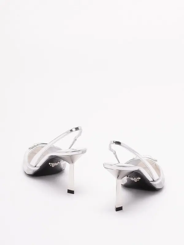 Prada Slingback Pumps With Mesh Toe - Multicolor
