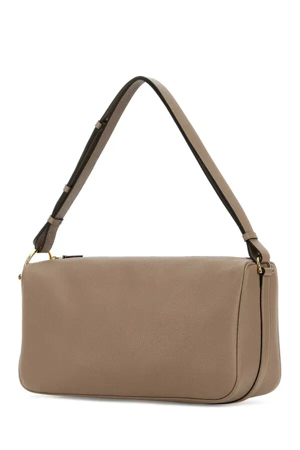 Gucci Half Horsebit Shoulder Bag In Dove Grey Leather
